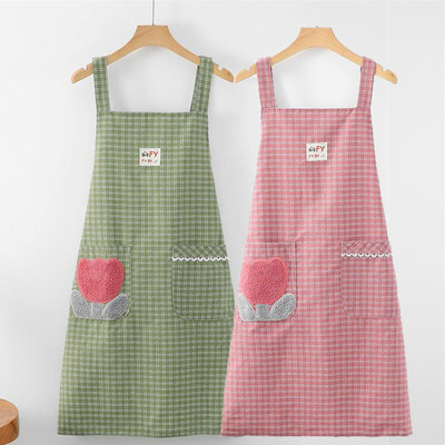 围裙纯棉背带无袖透气双层带内衬