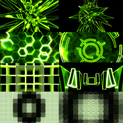 FOCUS EMISSION6个动感绿色无缝循环vjloops视频素材舞台背景大屏