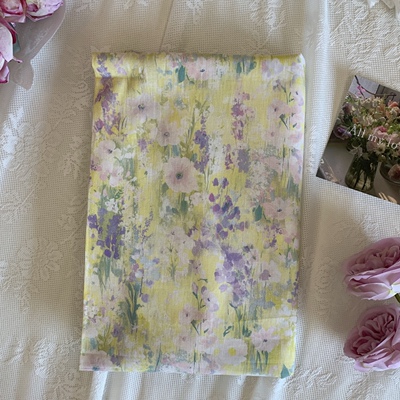 六六家60支全棉印花布油画风碎花纯棉布料连衣裙服装面料diy
