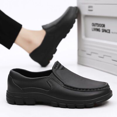 厨师鞋男春季防水防油厨房上班工作皮鞋耐脏防滑45大码46劳保男鞋