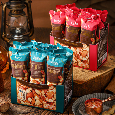 美日幸福碱水面包丁40g海盐焦糖味烤肉味酥脆面包干宿舍零食茶点