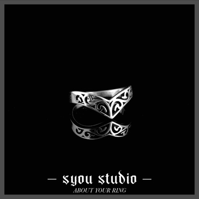 Syou盔甲图腾925纯银戒指