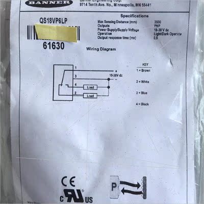 询价邦纳QS18VP6LP号61630美库存