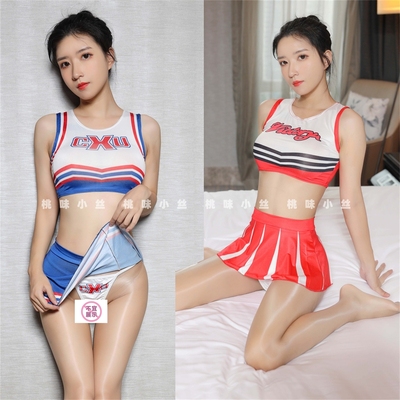 足球宝贝JK制服超短露臀裙运动风