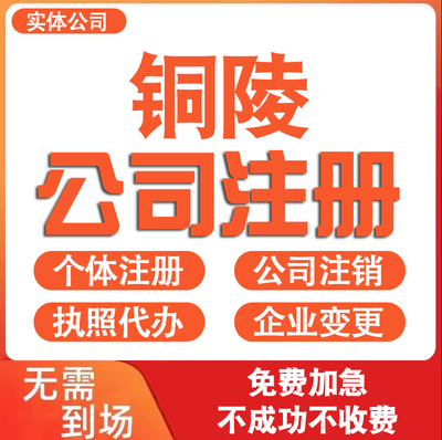 铜陵公司注册营业执照代办理电商个体户工商企业变更注销减资迁入