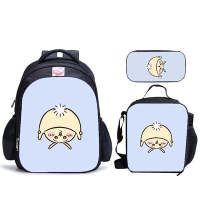 热销Chiikawa-乌萨奇-Usagi系列日系可爱风三件套-书包+餐包+笔袋