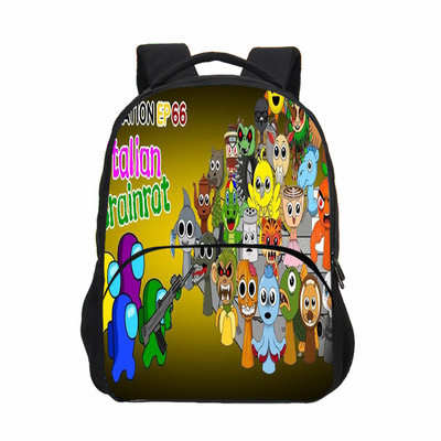 Among Us VS  Italian Brainrot双肩背包山海经和太空狼人杀书包