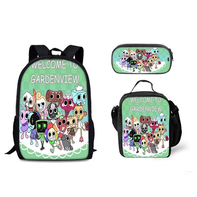 丹迪的世界双肩背包DANDY'S WORLD ROBLOX印花书包餐包笔袋三件套