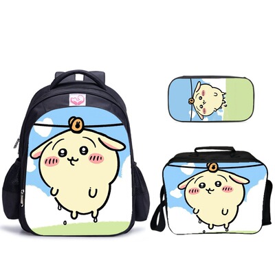 热销款-乌萨奇-Usagi日系可爱图案小学生三件套书包+笔袋+餐包