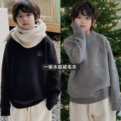 G+童装儿童水貂绒毛衣