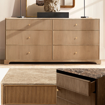 美国Rh家具简约大理石面实木斗柜