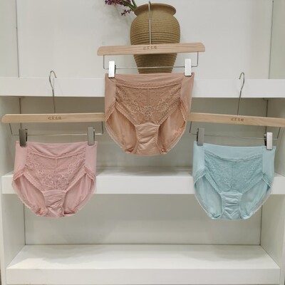 中高腰！VS23出口原单蕾丝天丝棉包臀透气亲肤柔软女士内裤三角裤