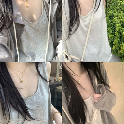 wan物可搭的双色休闲背心女上衣