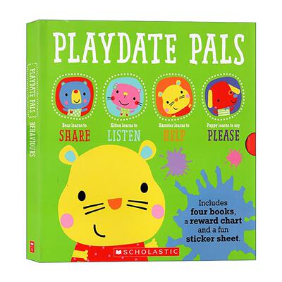 英文原版 Playdate Pals Behaviours Collection 儿童行为管理4册 分享 倾听 帮助和请求 英文版 进口英语原版书籍