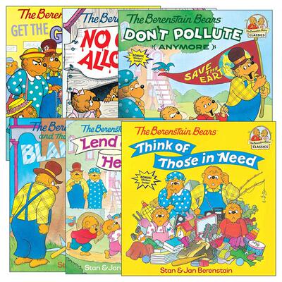 英文原版 The Berenstain Bears 贝贝熊价值观系列6册 儿童英语启蒙认知亲子绘本 贝贝熊不再污染环境/伸出援手 英文版 进口书籍