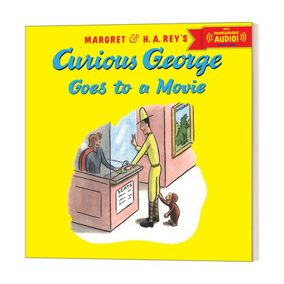 英文原版 Curious George Goes to a Movie with downloadable audio 好奇猴乔治去电影院 音频可下载 英文版 进口英语原版书籍
