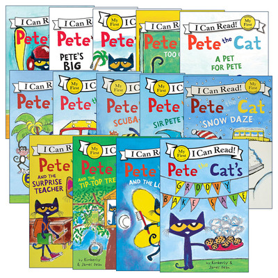 英文原版 Pete the Cat My First I Can Read 皮特猫英语绘本全套14册 分级阅读读物初阶绘本 儿童启蒙图画故事全英语版 进口书籍