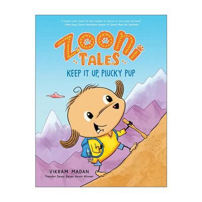 英文原版 Zooni Tales 01 Keep It Up Plucky Pup 佐尼的故事系列1 坚持下去 勇敢的小狗 儿童幽默全彩漫画章节桥梁故事书