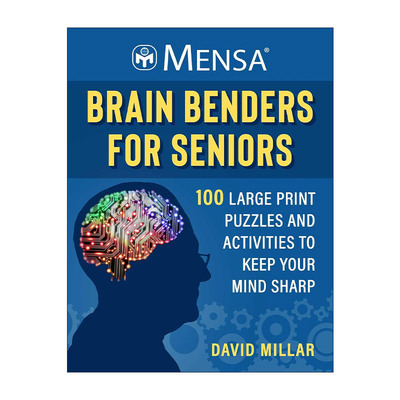 英文原版 Mensa Brain Benders for Seniors 门萨 适合老年者 100个谜题与活动让你的大脑保持活跃 英文版 进口英语原版书籍