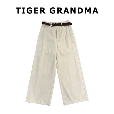 大奇TG轻复古全棉洗水直筒裤百搭宽松舒适气质显瘦简约设计感秋季