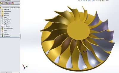 压缩机叶轮3D图纸 solidworks2010设计 单个SLDPRT