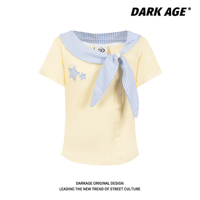 DARKAGE原创蝴蝶结夏季短袖T恤