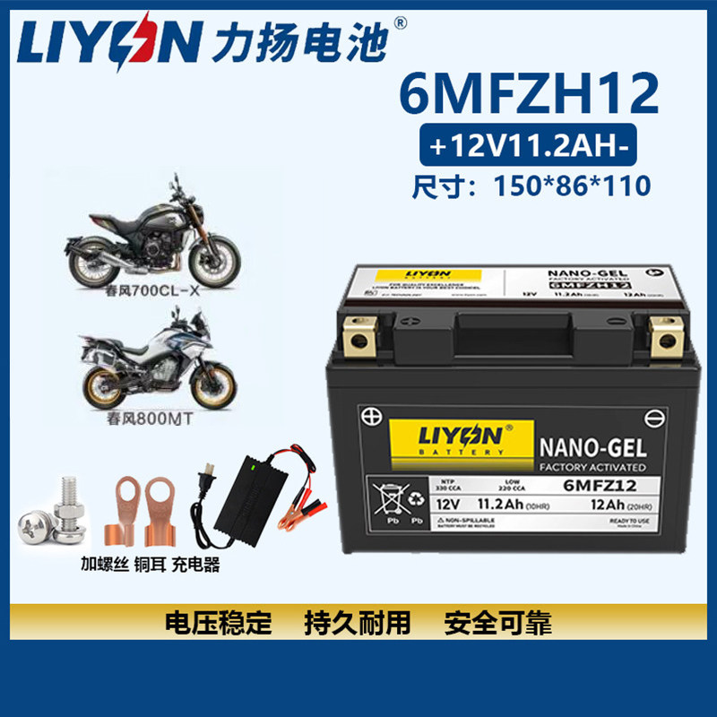 摩托车电瓶春风都市版150SC/150NK狒狒ST/XO狒狒250NK/450CLC电池