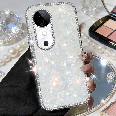 高级镶钻七彩贝壳适用vivoS19手机壳/2026年S16网红X200小众S30外壳V27e高级感s10保护套Z3防摔S17全包S16