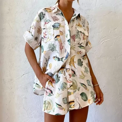 Tropical Fish Loungewear 海洋印花Pajamas慵懒度假居家睡衣