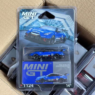 现货 MINIGT 1:64 1124号日产 GTR R35 蓝色 合金汽车模型