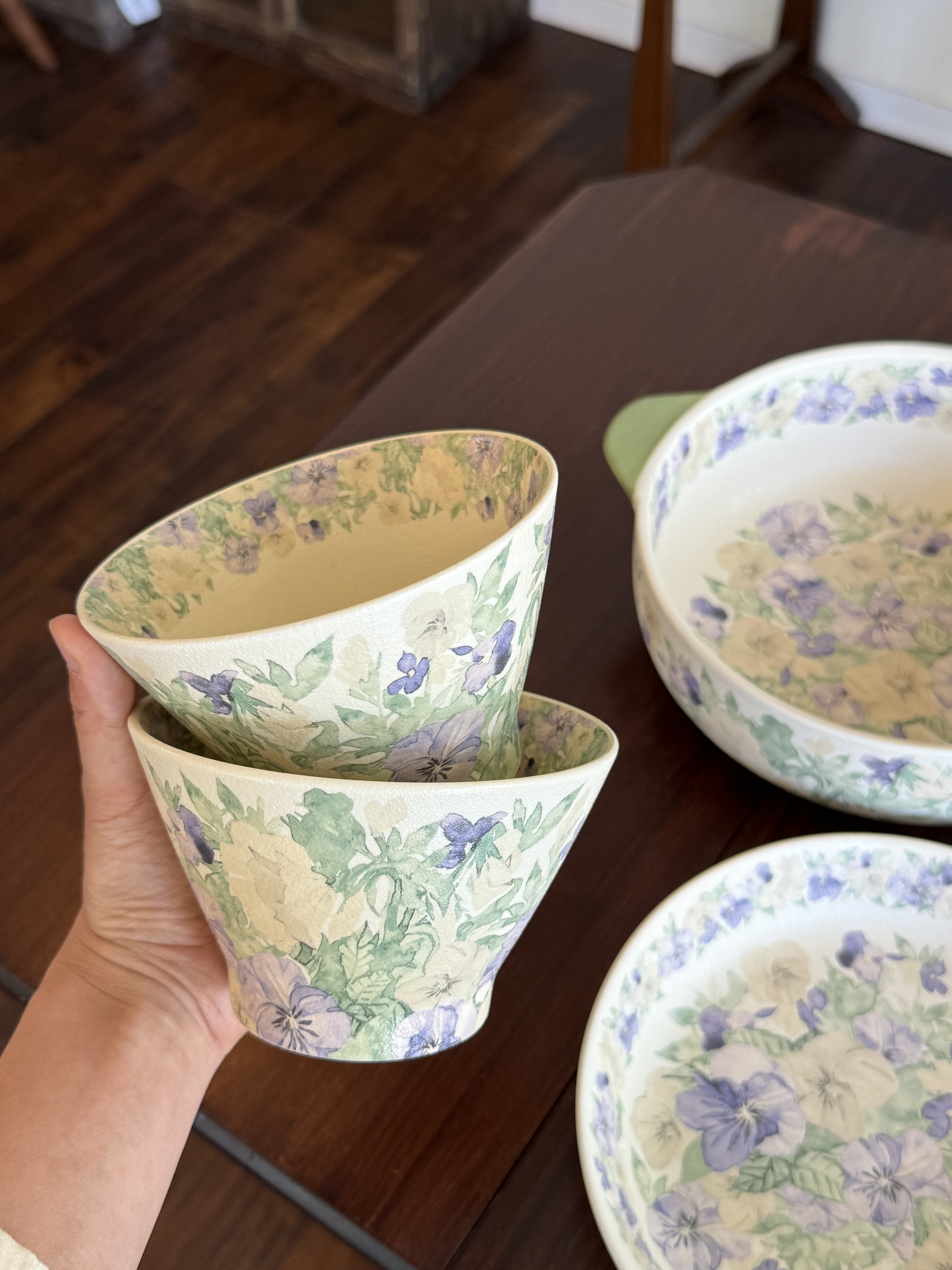 四时有梨 春野花堇餐具家用餐盘盘子碗花花餐具