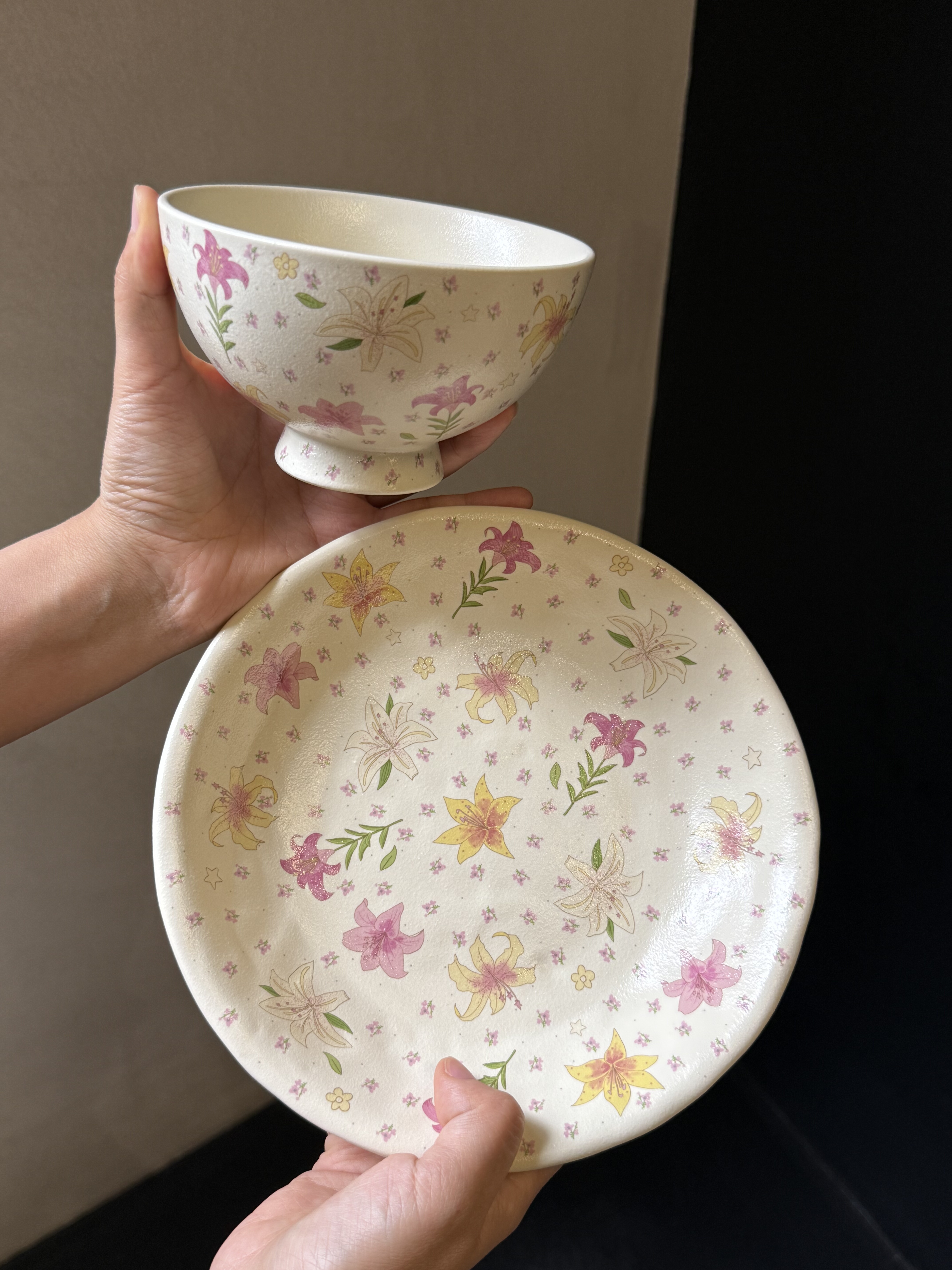 四时有梨 奶油百合家用餐具盘子碗
