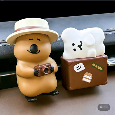 韩国代Dinotaeng柿子椒熊可爱新款车载出风口立体摆件夹香薰香水