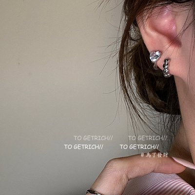 冷淡风爱心小耳扣精致耳骨环女