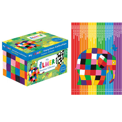 现货 我的花格子大象艾玛30册礼盒装 英文原版绘本 My Elmer Storytime Collection 故事时光合集 David McKee 儿童英语启蒙读物
