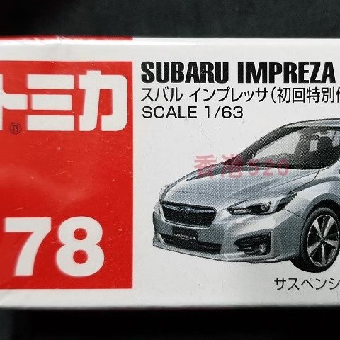 初回)TOMY多美卡TOMICA 车模78号 斯巴鲁翼豹 IMPREZA 合金车模型