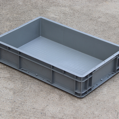 4611灰色周转箱长方形塑料盒物流箱600*400*120mm