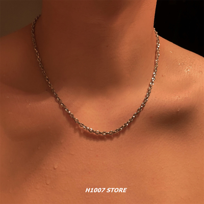 咖啡豆链条钛钢不掉色嘻哈风项链男女锁骨链小众设计感毛衣卫衣链