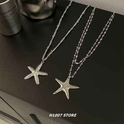 大海星长款男项链女嘻哈风小众设计感卫衣链秋冬毛衣链百搭配饰新