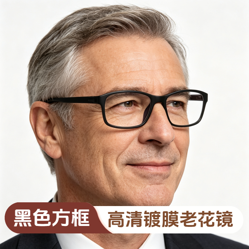 老人100品牌男女款老花镜高清树脂防蓝光阅读下棋看视频超轻TR90