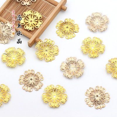 花瓣金属手工发簪水晶制作材料