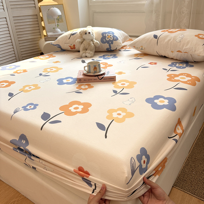 全棉床笠100纯棉床罩单层印花床垫保护罩四季通用防滑固定床单套