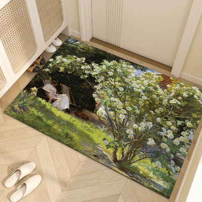 皮革油画风入户门防水可擦洗地垫