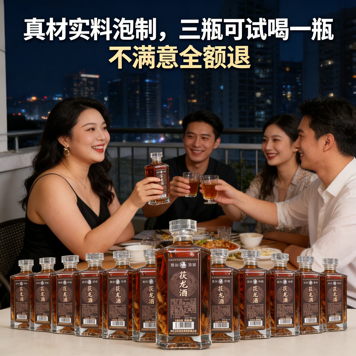 【7 天无理由试喝】茯龙酒人参茯苓龙眼肉大枣草本配制酒 53 度