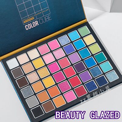 beauty glazed 新款48色眼影盘化妆师专用舞台妆彩色彩妆多色
