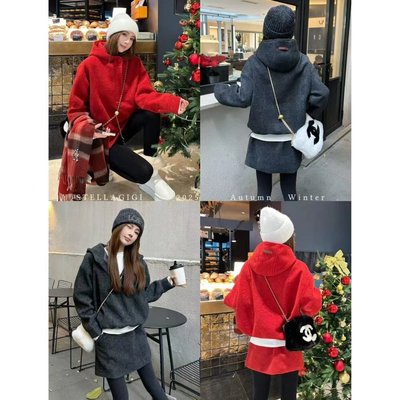 原版含羊毛面料 SG / 杨依姗 AW毛呢感套装 连帽卫衣+半身裙