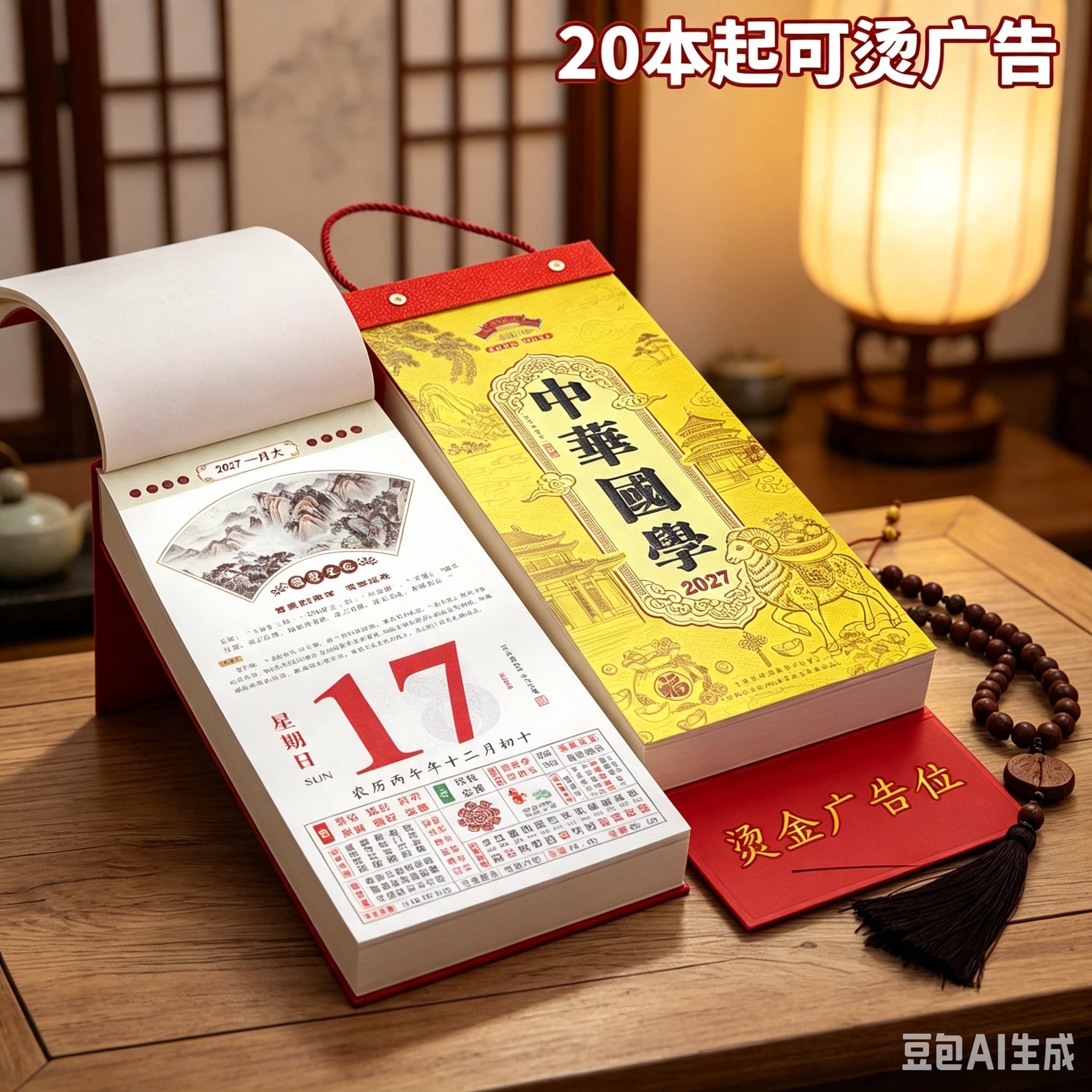 2027羊年撕历日历家用挂墙彩色日历手撕挂历一天一页记事黄历挂历