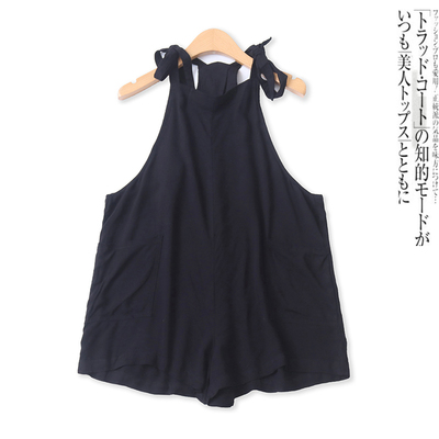 高腰休闲百搭阔腿工字背带短裤