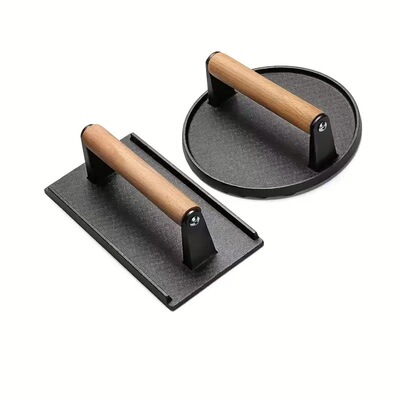 Barbecue grill meat pressing plate, round long hamburger ste