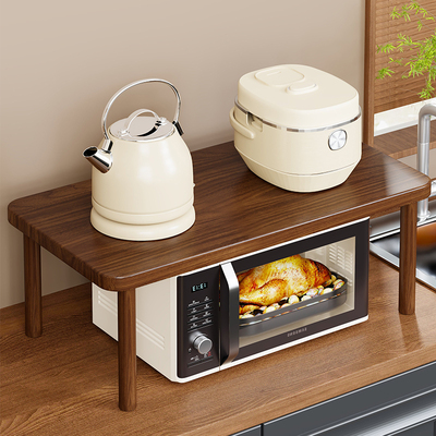 实木微波炉置物架电磁炉放置架厨房电饭锅架台面多功能烤箱收纳层